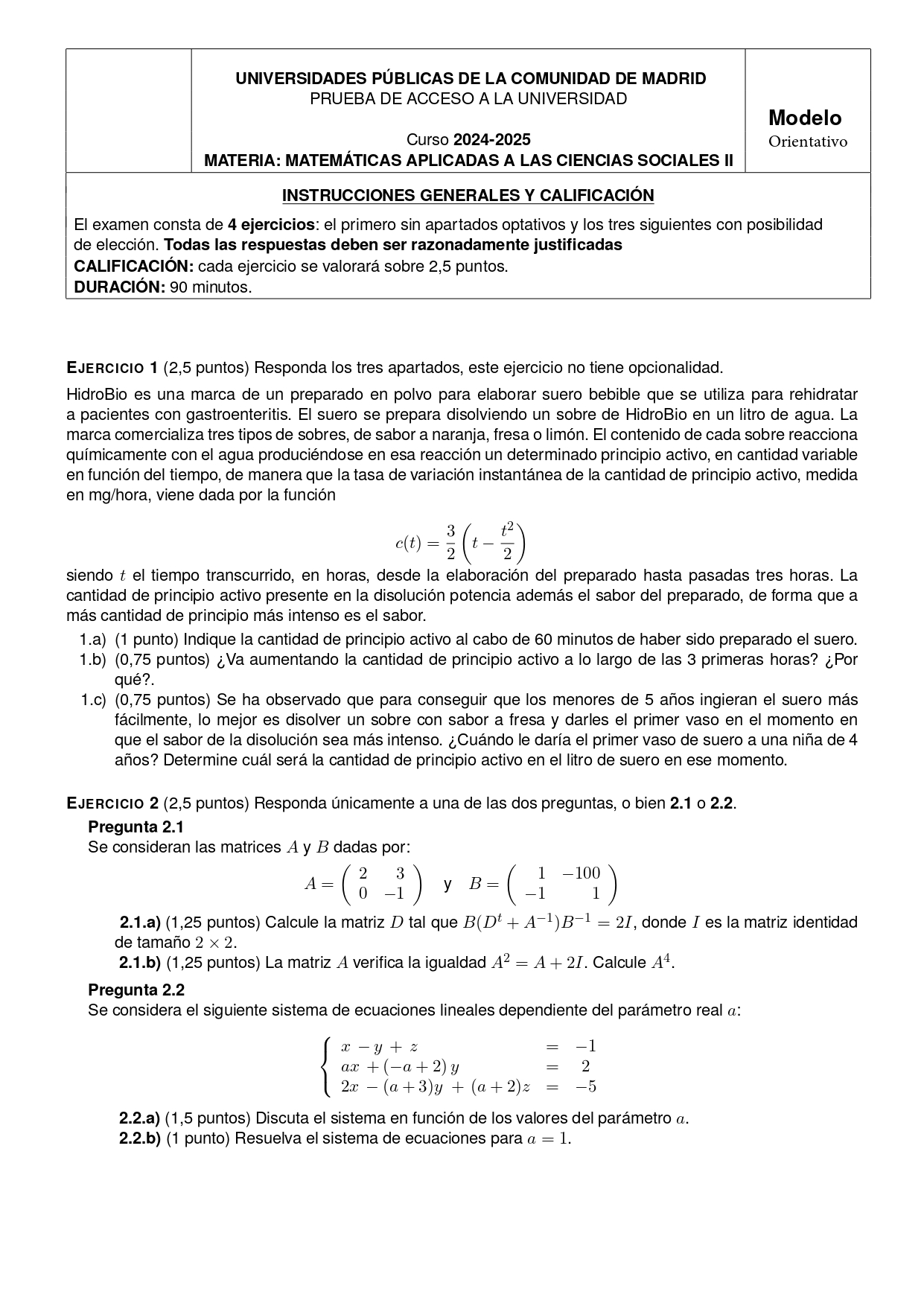 MODELOS EXAMEN PAU MATEMATICAS APLICADAS A LAS CC SS 2025 – MADRID_page ...