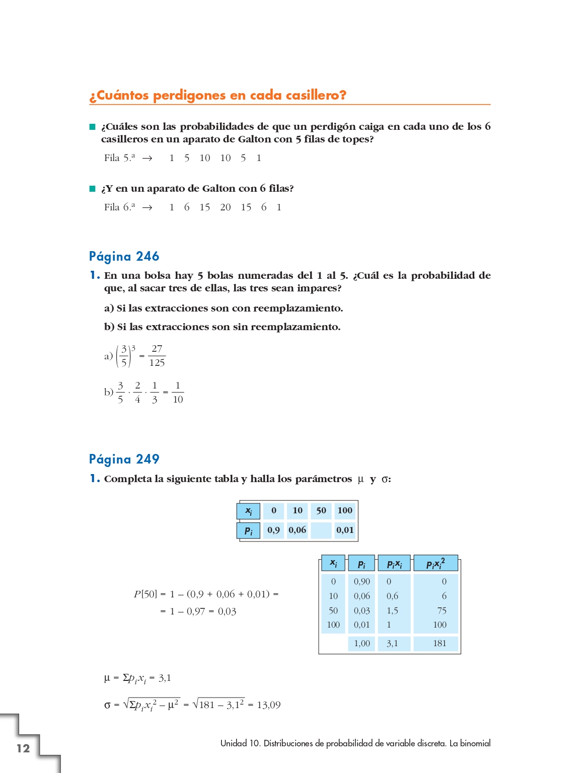 EJERCICIOS MATEMÁTICAS APLICADAS A LAS CC SS 1º BACH – TEMA 10 DISTRIBUCIONES DE VARIABLES ...