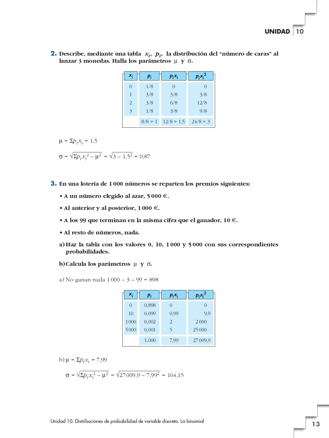EJERCICIOS MATEMÁTICAS APLICADAS A LAS CC SS 1º BACH – TEMA 10 DISTRIBUCIONES DE VARIABLES ...
