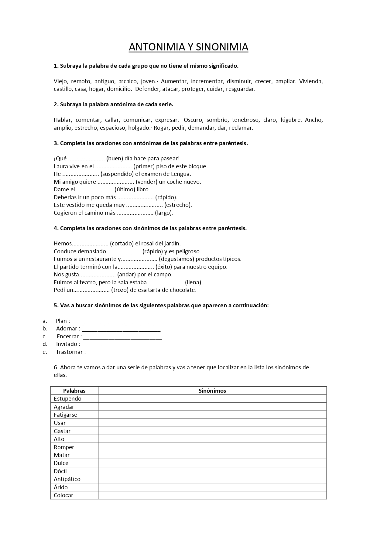 FICHA EJERCICIOS – ANTONIMOS Y SINÓNIMOS_page-0001