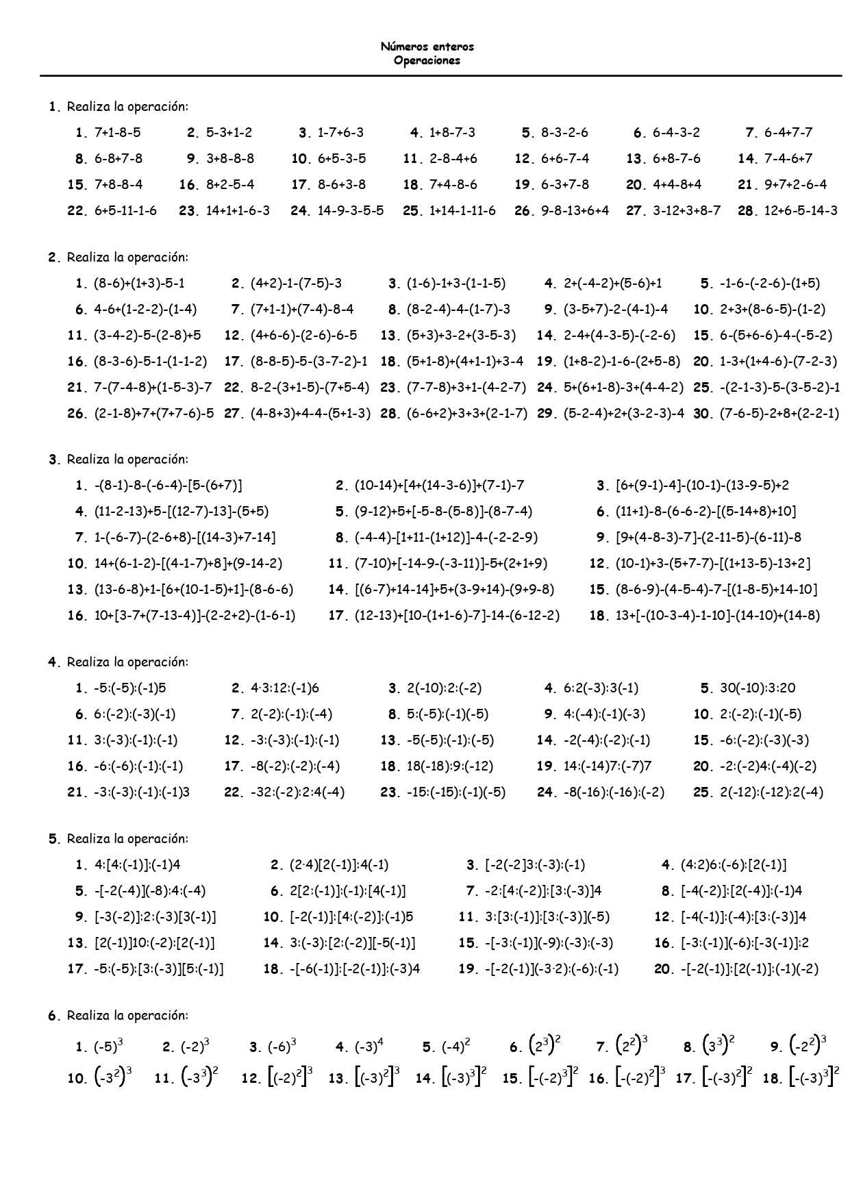 FICHA EJERCICIOS – NÚMEROS ENTEROS 1_page-0001