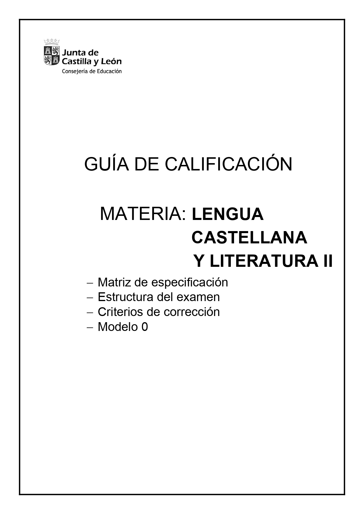 Modelos de Exámenes Lengua y Literatura – PAU 2026